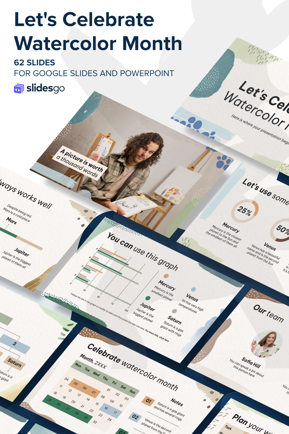 Let's Celebrate Watercolor Month | Google Slides & PPT