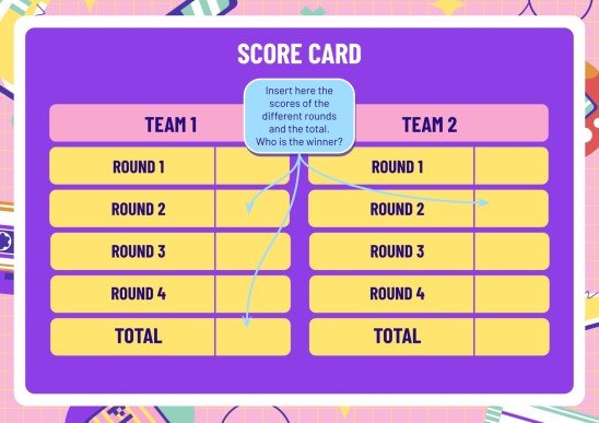 Family Fewd Printable Scoreboard | Google Slides & PPT