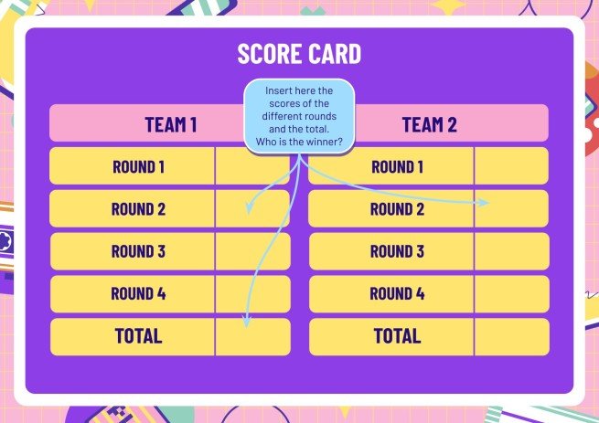 Family Fewd Printable Scoreboard | Google Slides & PPT