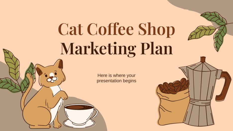 Cat Coffee Shop Marketing Plan | Google Slides & PPT