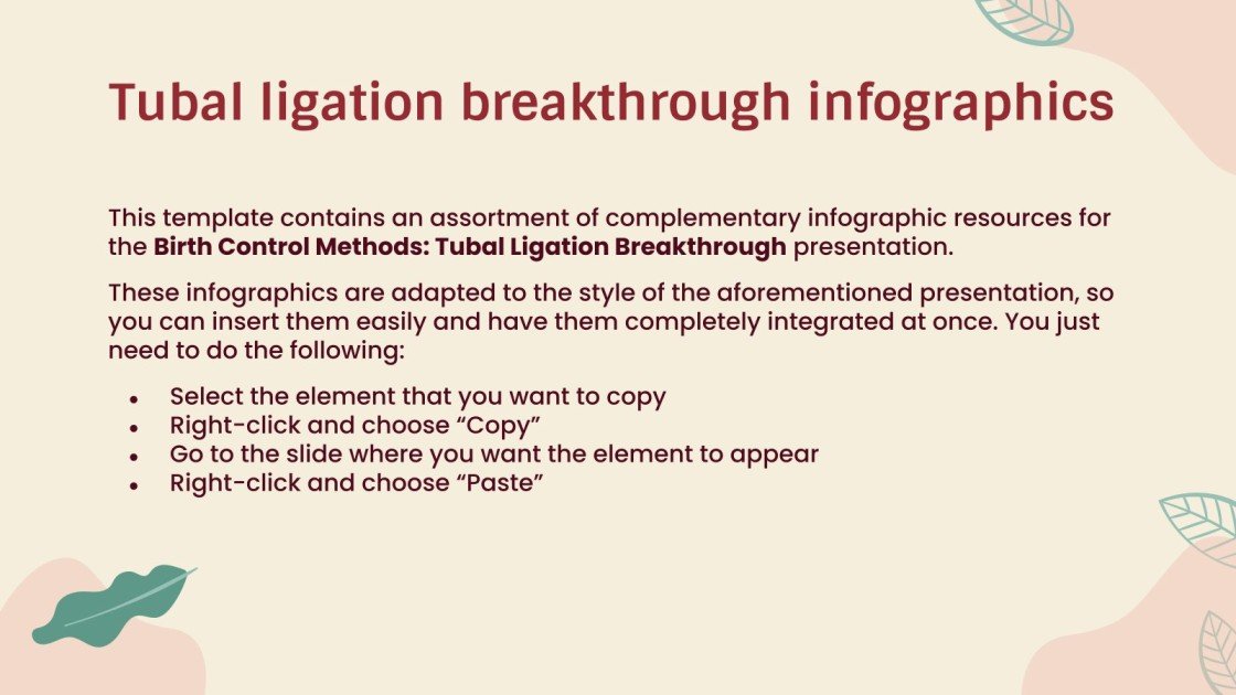 Birth Control Methods: Tubal Ligation Infographics