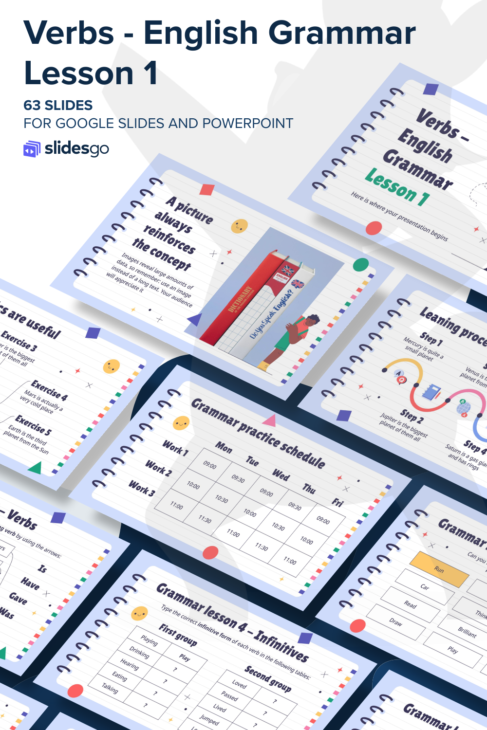 Verbs - English Grammar Lesson 1 | Google Slides & PPT