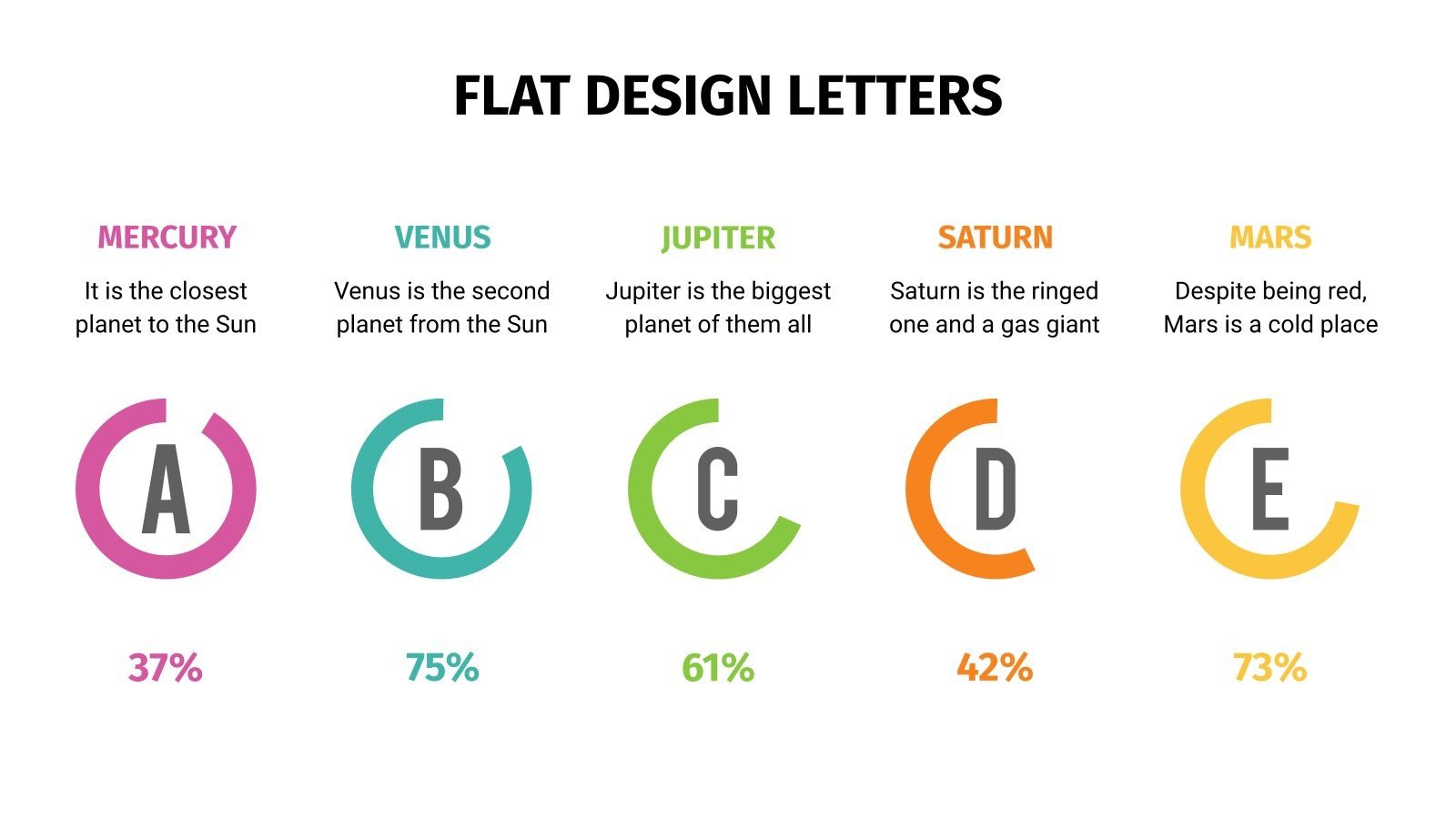 Free Flat Design Letters for Google Slides and PowerPoint