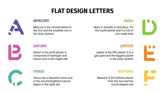 Free Flat Design Letters for Google Slides and PowerPoint