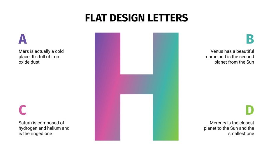 Free Flat Design Letters for Google Slides and PowerPoint