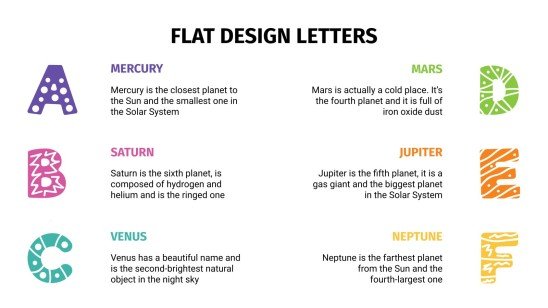 Free Flat Design Letters for Google Slides and PowerPoint