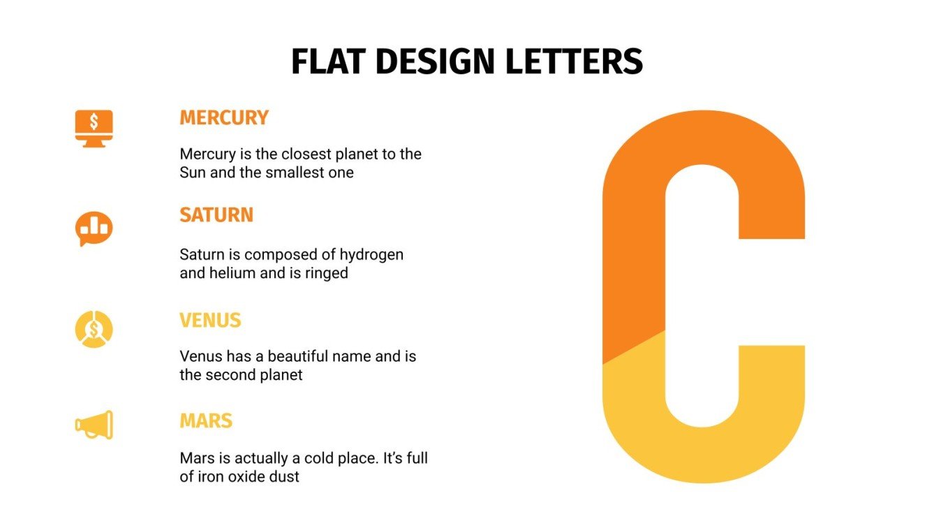 Free Flat Design Letters for Google Slides and PowerPoint