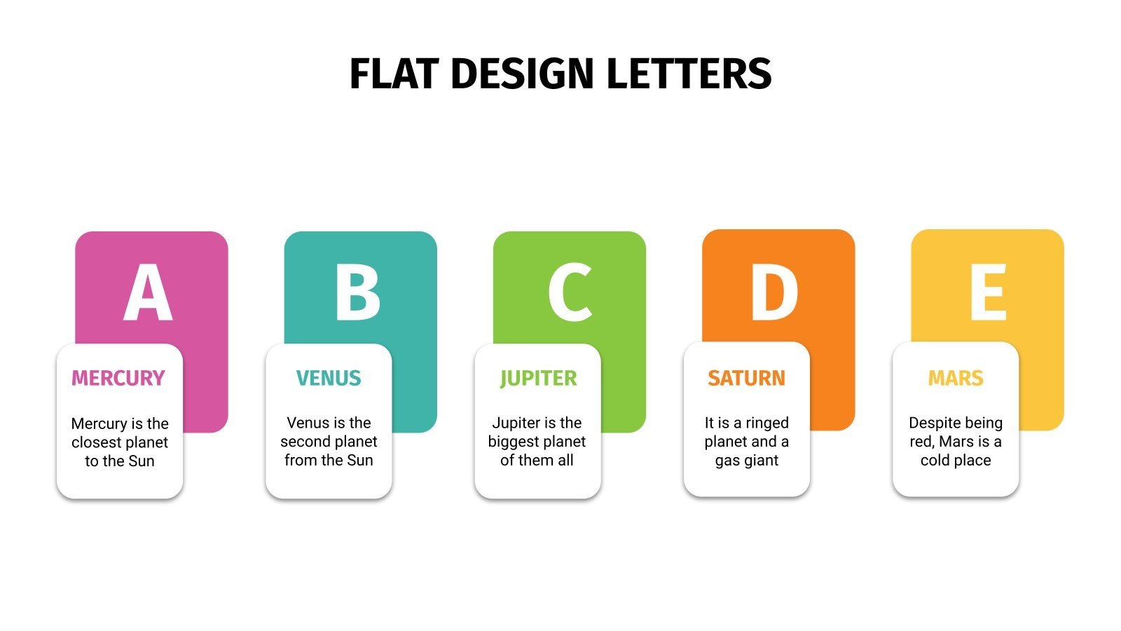 Free Flat Design Letters for Google Slides and PowerPoint