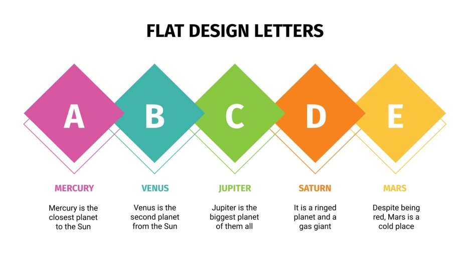 Free Flat Design Letters for Google Slides and PowerPoint