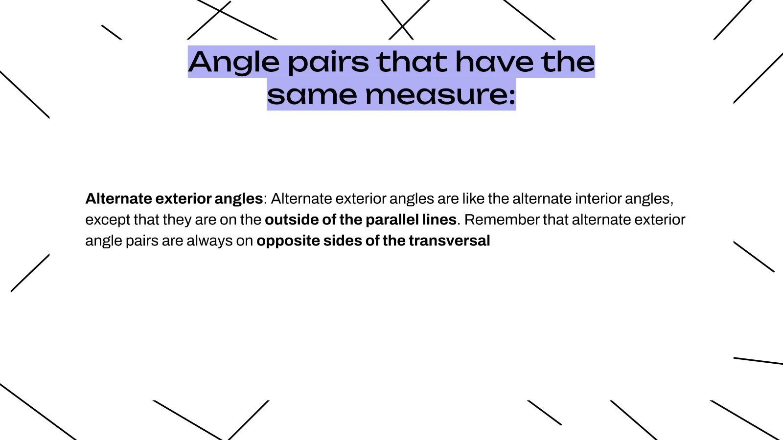 Transversals of Parallel Lines | Google Slides & PowerPoint