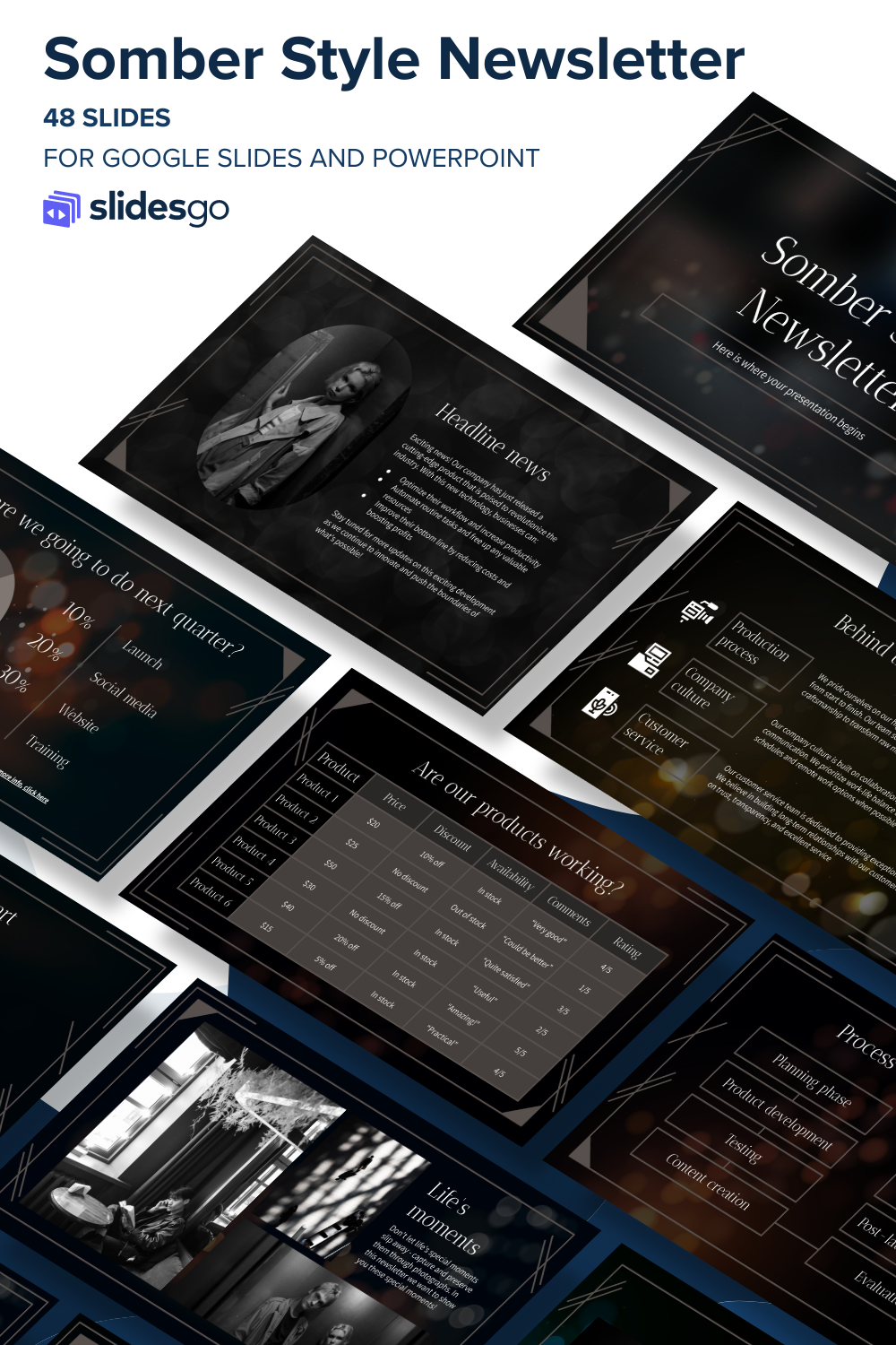 Somber Style Newsletter | Google Slides & PowerPoint