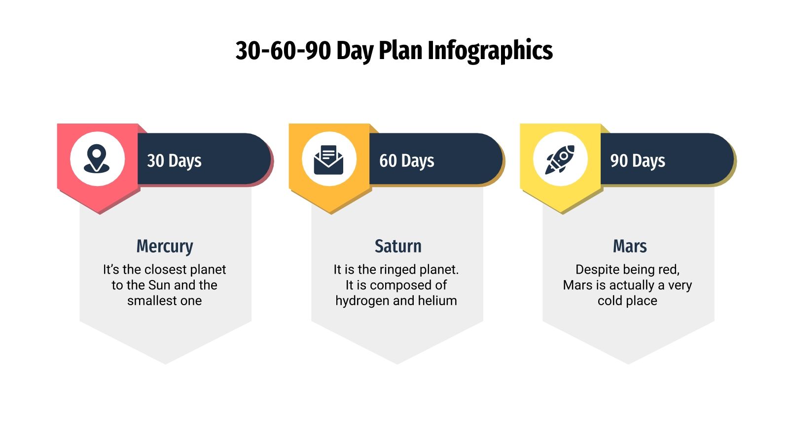 30-60-90 Day Plan Infographics for Google Slides and PowerPoint