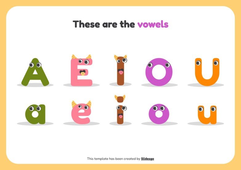 My First Letters - A, E, I, O, U - Spanish Class | Google Slides