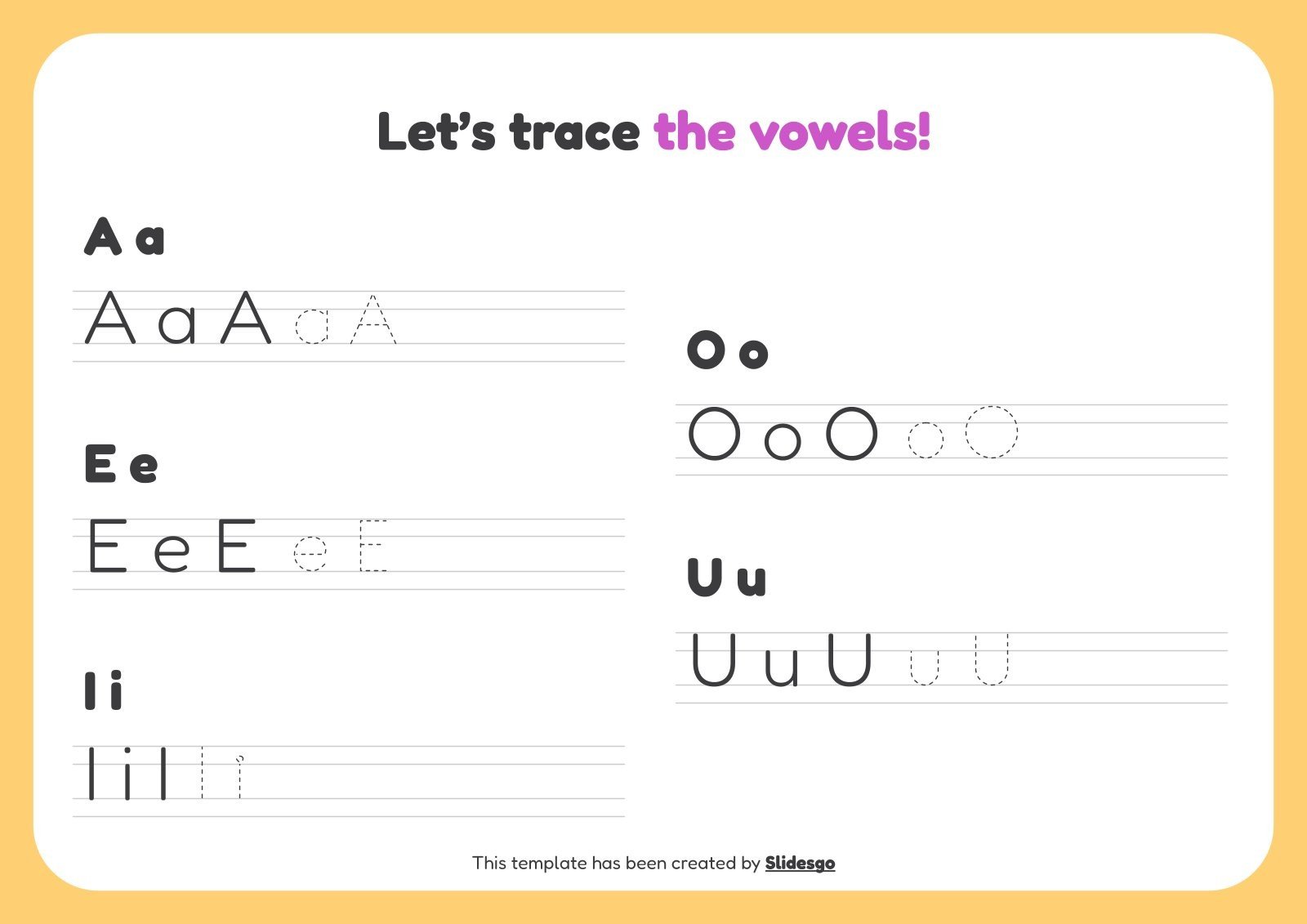 My First Letters - A, E, I, O, U - Spanish Class | Google Slides