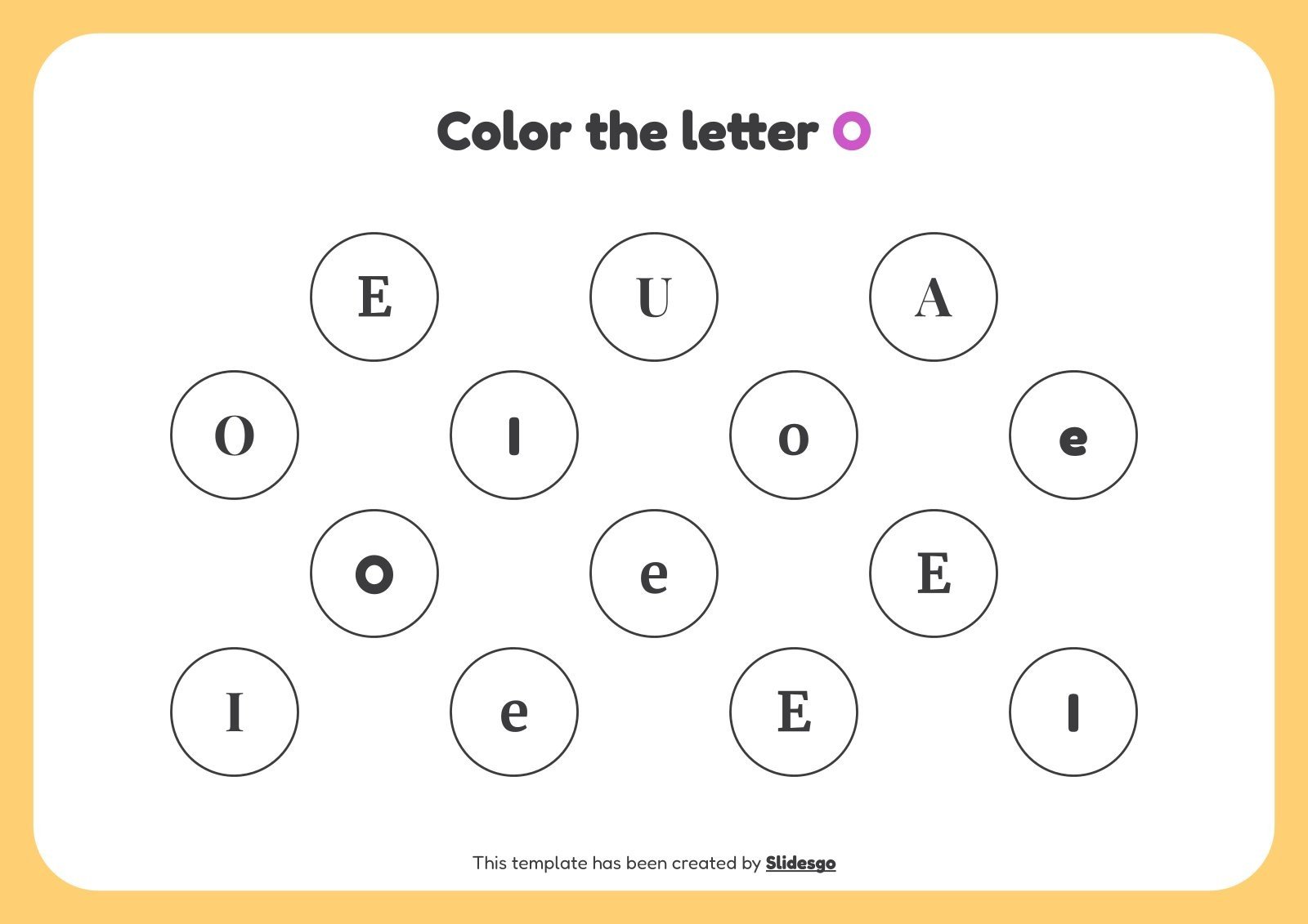 Mis primeras letras- A, E, I, O, U | Google Slides y PPT