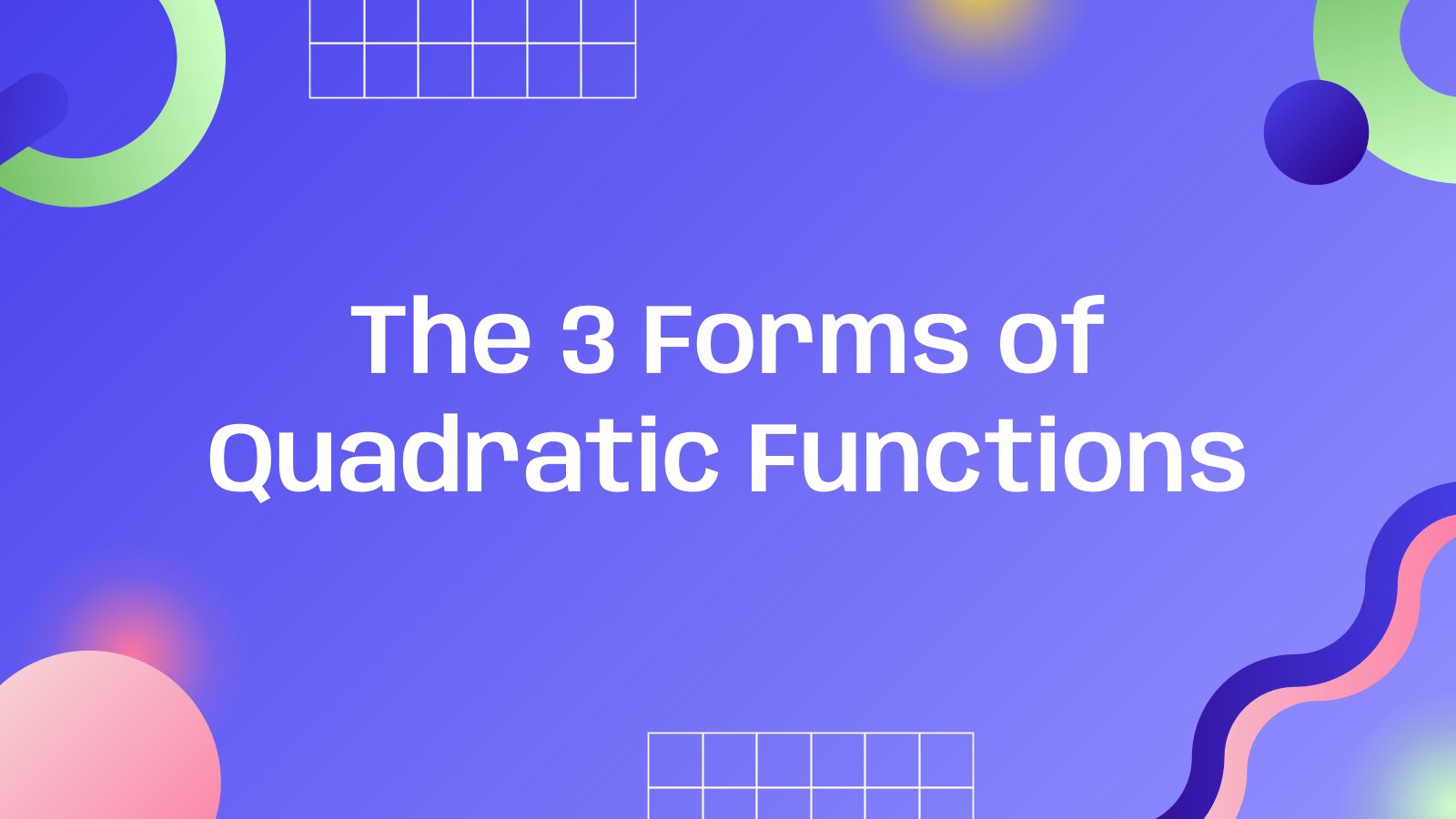 The 3 Forms Of Quadratic Functions Google Slides PPT
