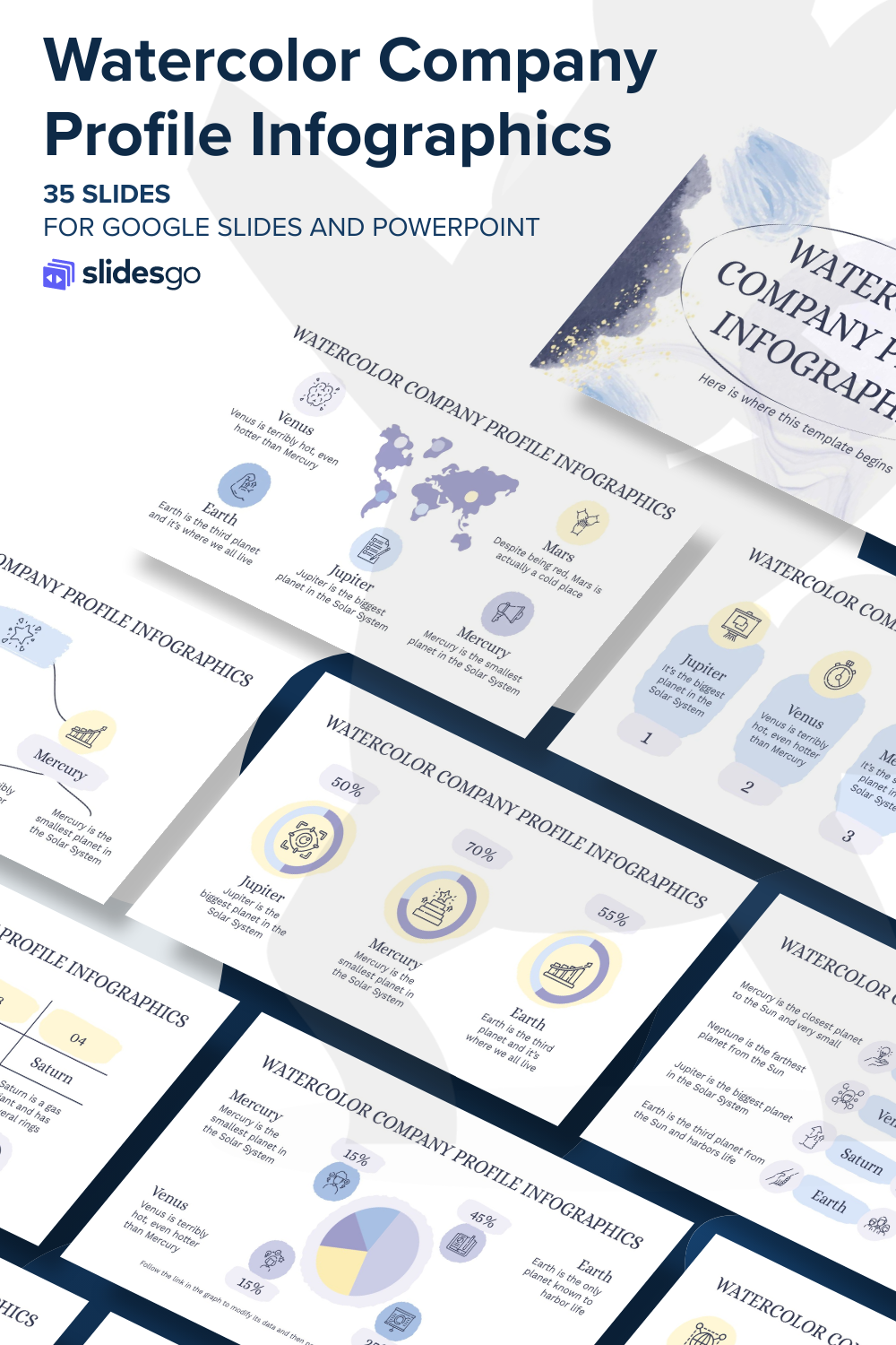 Watercolor Company Profile Infographics | Google Slides