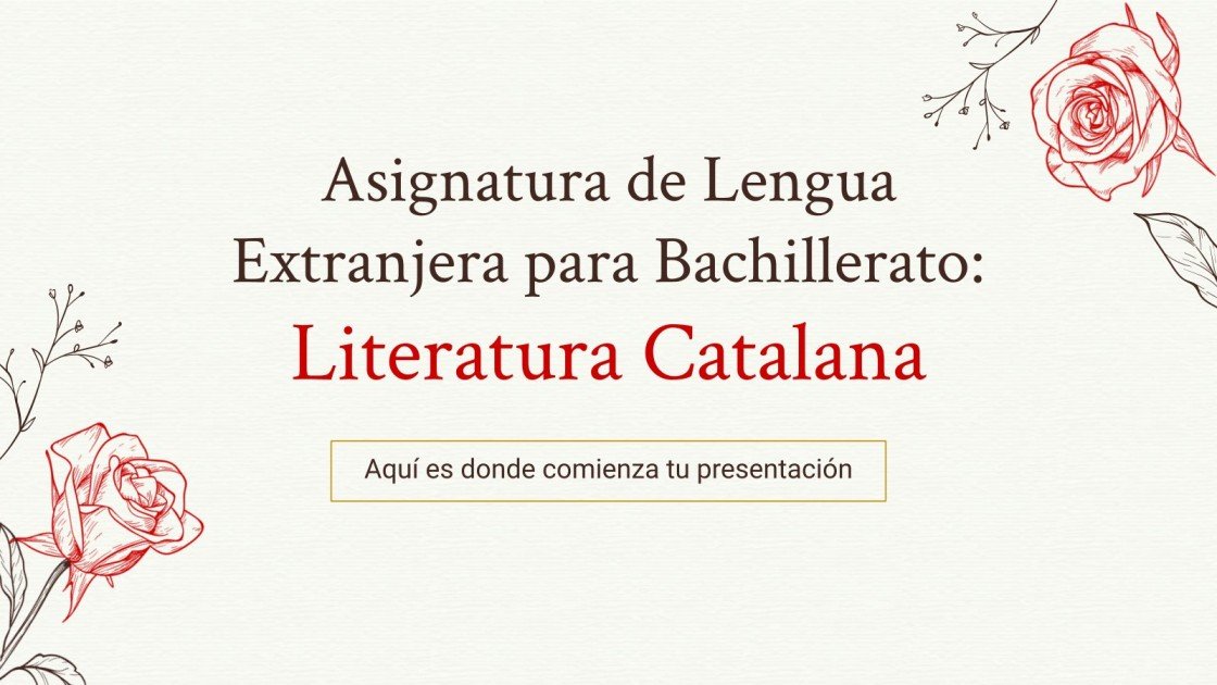 Catalan for High School: Catalan Literature | Google Slides