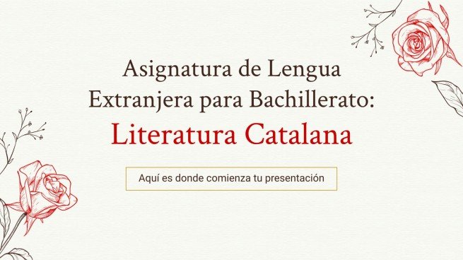 Catalan for High School: Catalan Literature | Google Slides