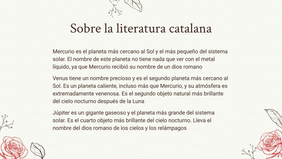Catalan for High School: Catalan Literature | Google Slides
