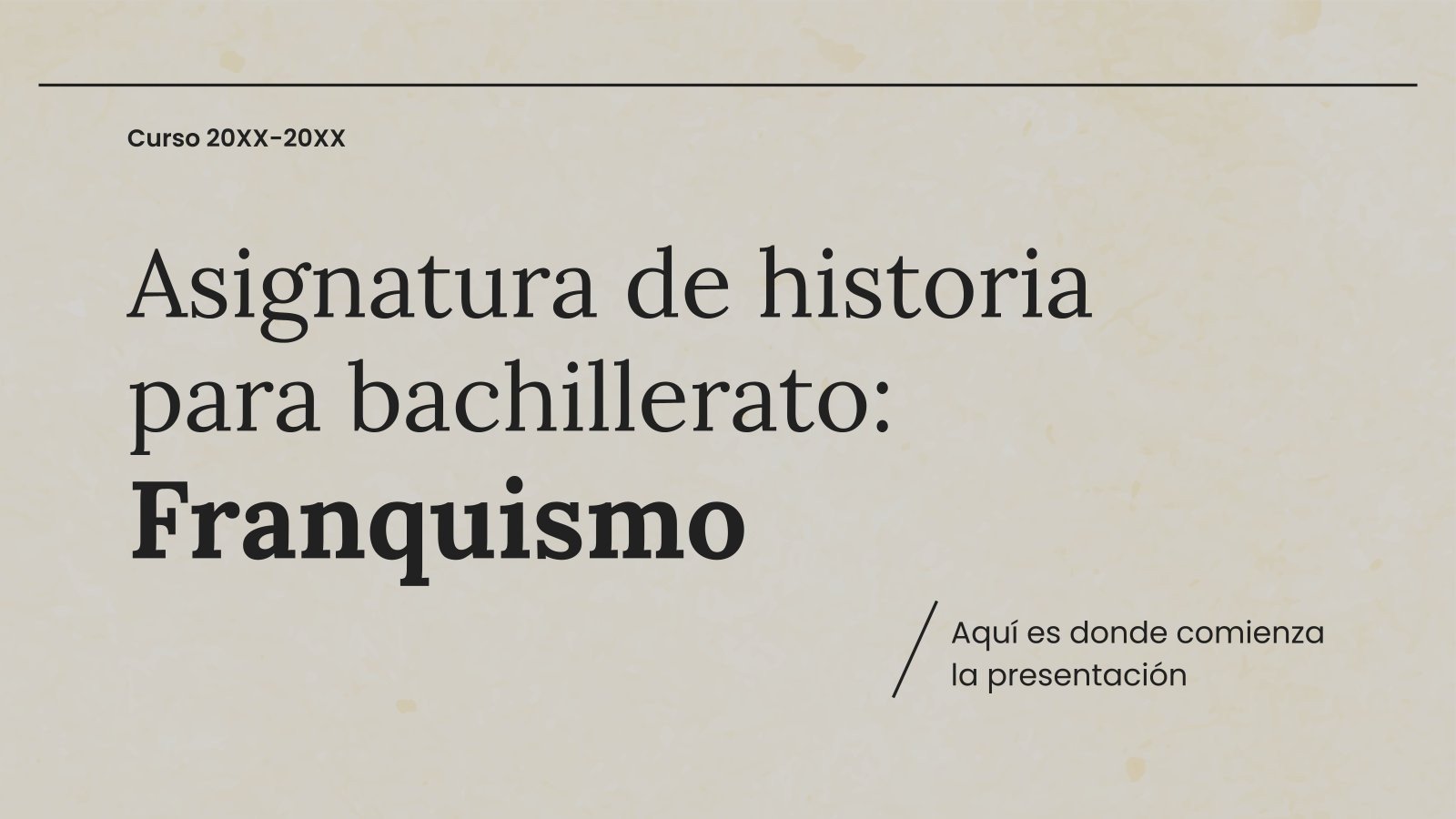 History Subject for High School: Francoism | Google Slides