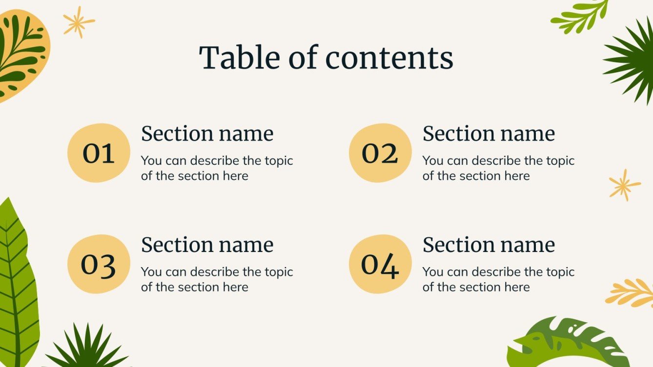 Feuilles d'été | Google Slides et PowerPoint