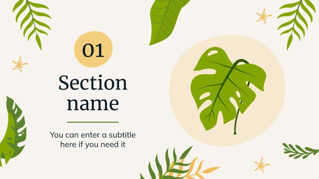 Feuilles d'été | Google Slides et PowerPoint