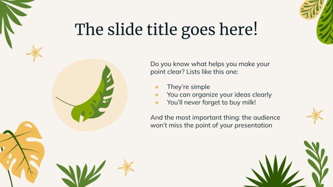 Feuilles d'été | Google Slides et PowerPoint