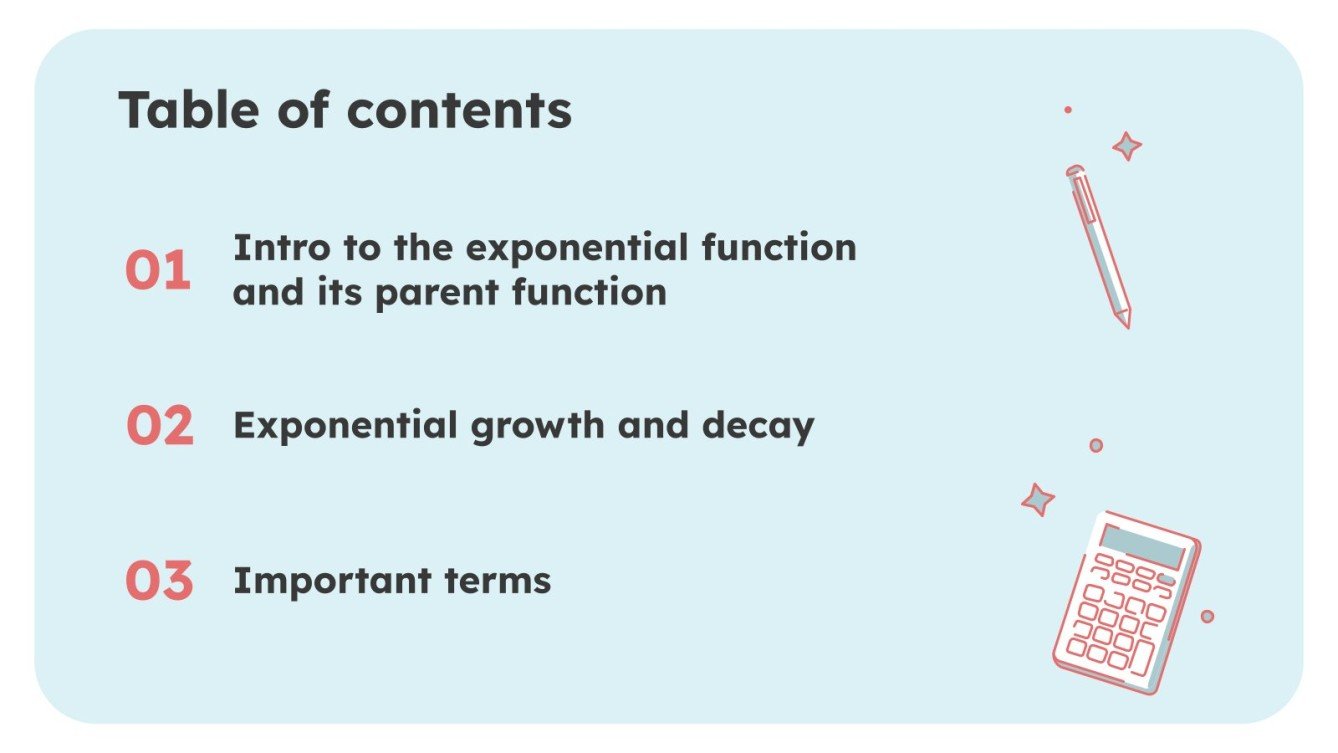 Characteristics of Exponential Functions | Google Slides