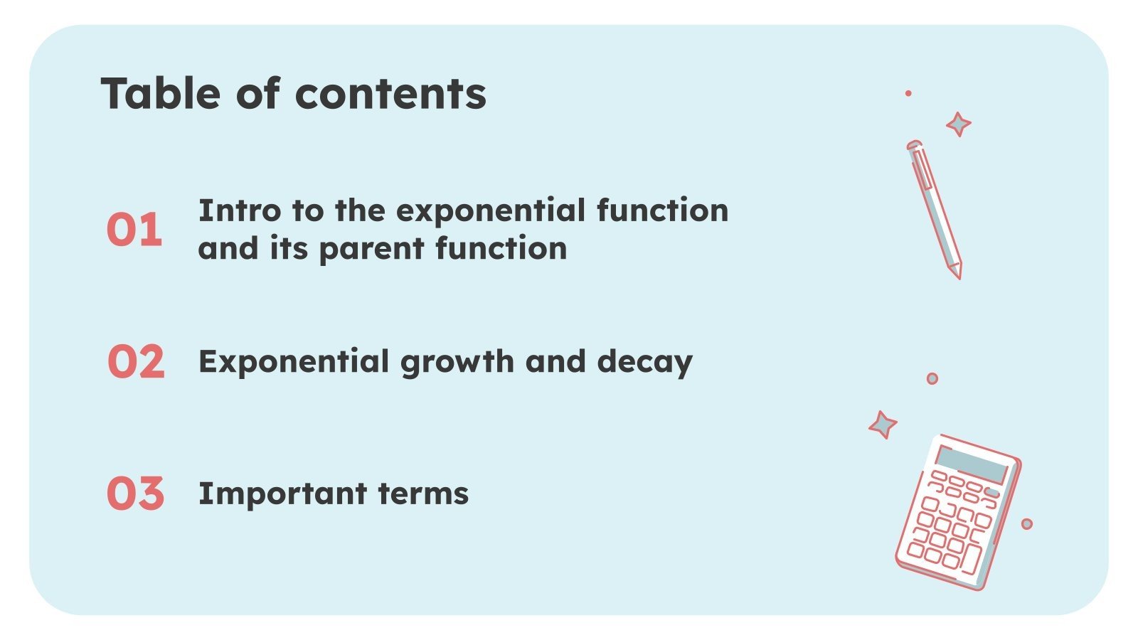 Characteristics of Exponential Functions | Google Slides