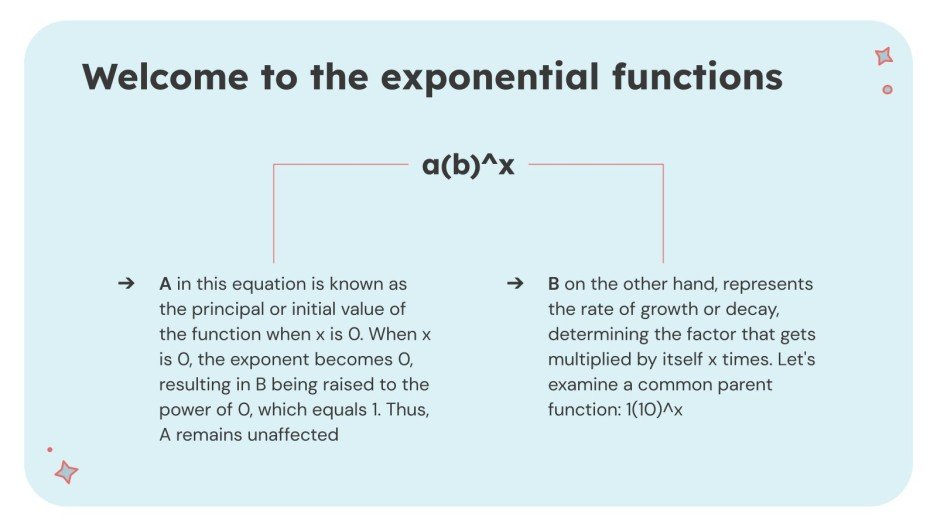 Characteristics of Exponential Functions | Google Slides