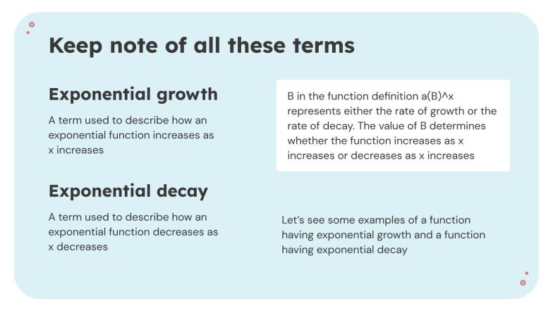 Characteristics of Exponential Functions | Google Slides