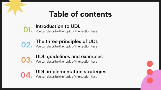 Universal Design for Learning Framework | Google Slides
