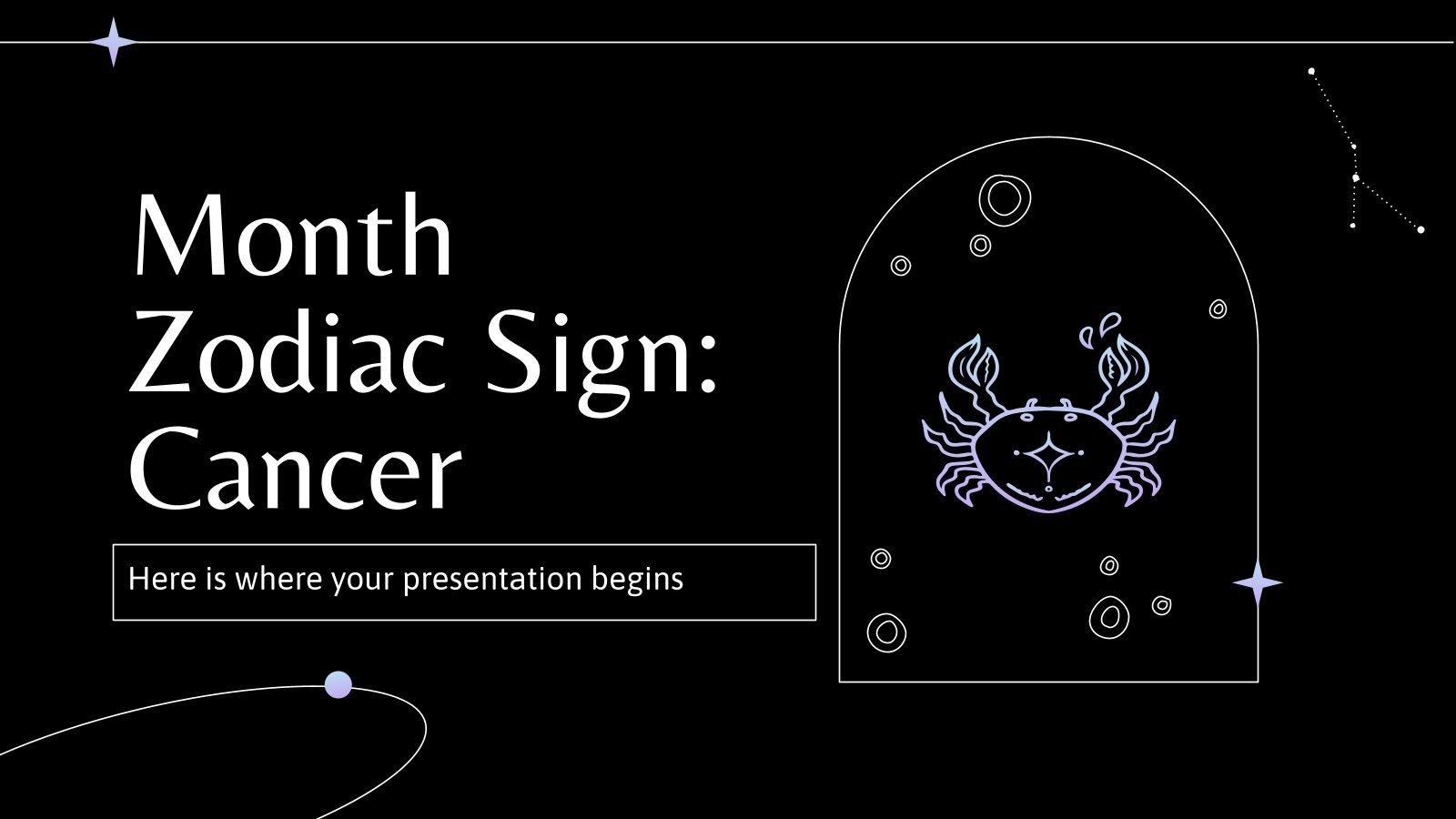 Month Zodiac Sign: Cancer | Google Slides and PowerPoint