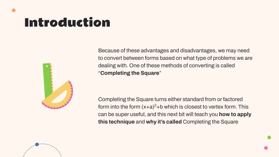 All About Completing the Square | Google Slides & PowerPoint
