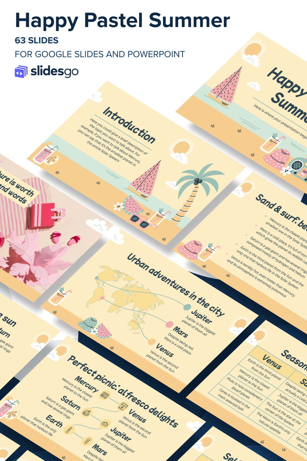 Happy Pastel Summer | Google Slides & PowerPoint