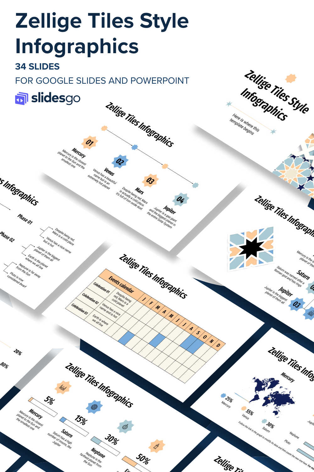 Zellige Tiles Style Infographics | Google Slides & PPT