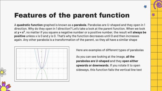 Characteristics of Quadratic Functions | Google Slides & PPT