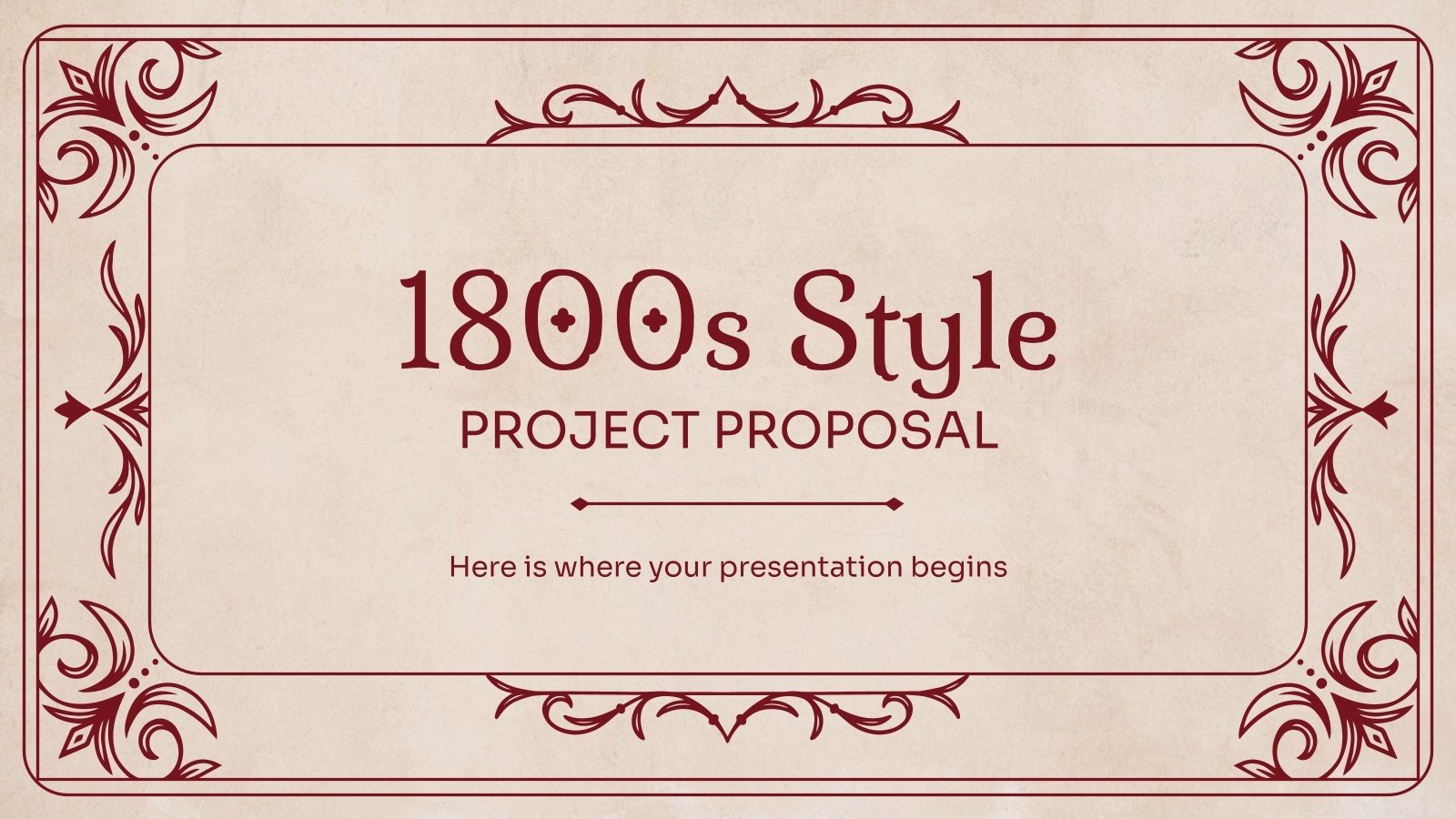 1800년대 스타일 프로젝트 제안서 | Google Slides & PowerPoint
