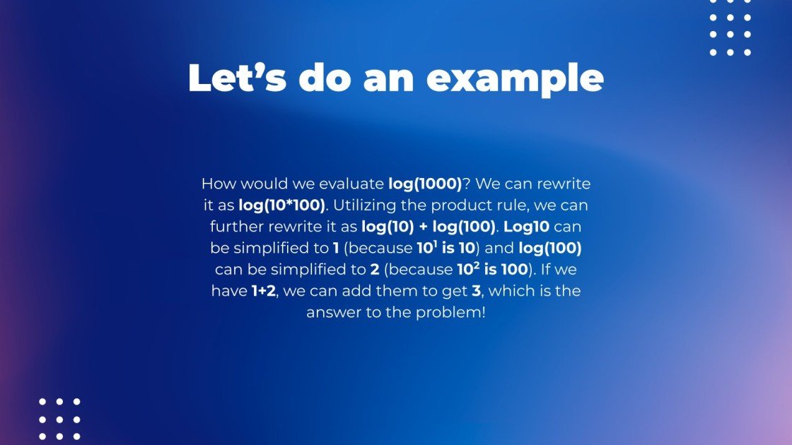 Properties of Logarithms! | Google Slides & PowerPoint