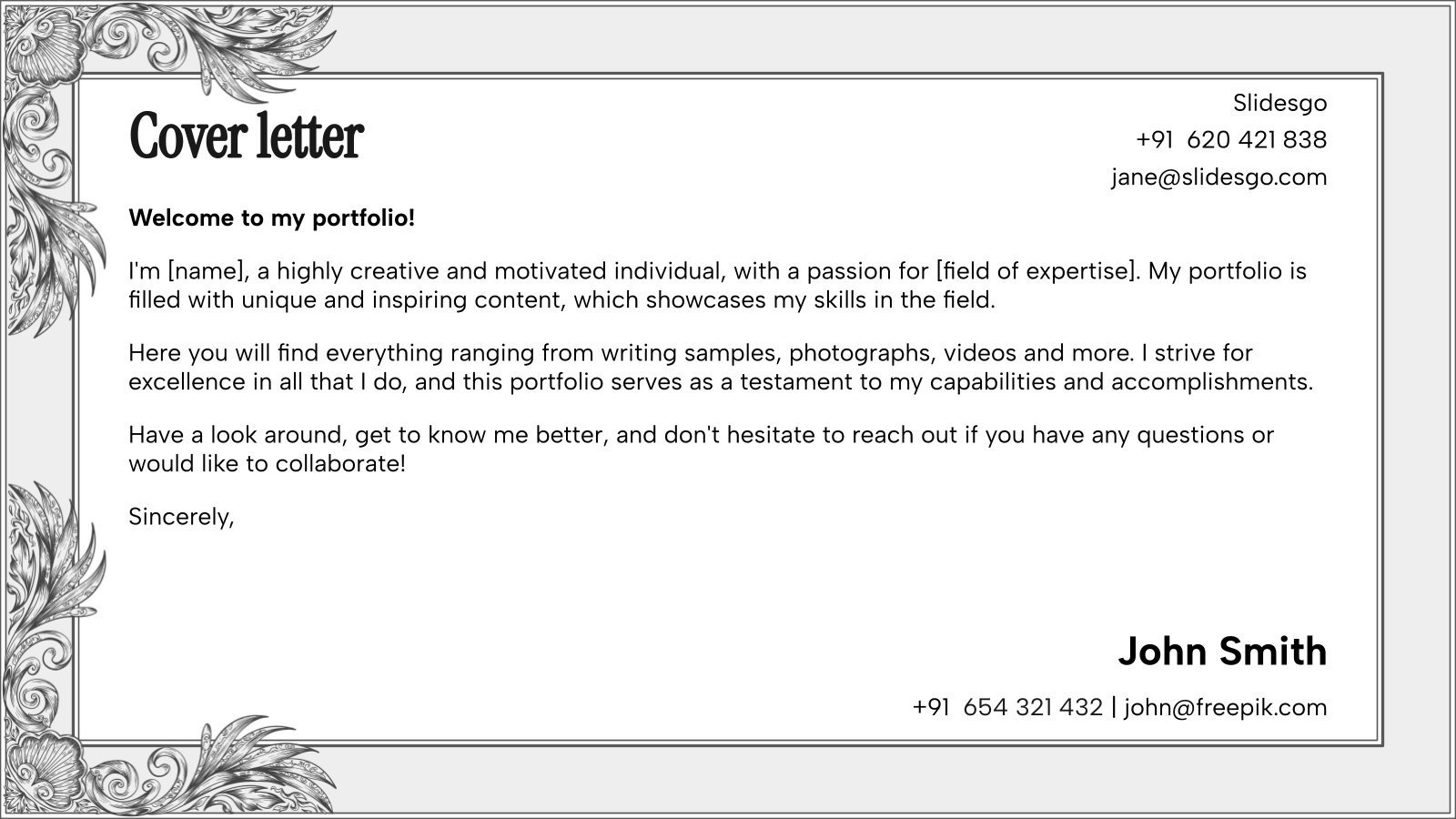 Somber Style Portfolio | Google Slides & PowerPoint