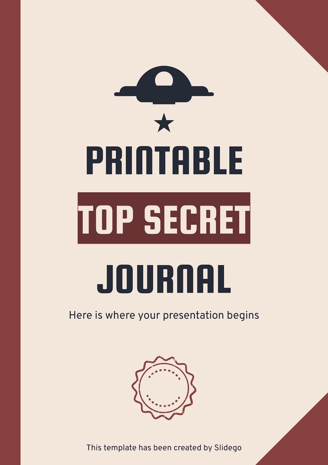 Diário secreto imprimível | Google Slides e PowerPoint