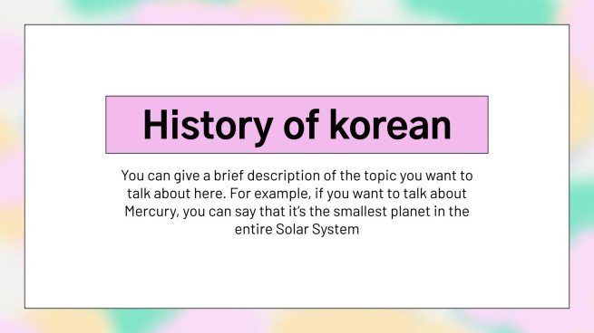 Korean Language Lesson | Google Slides & PPT