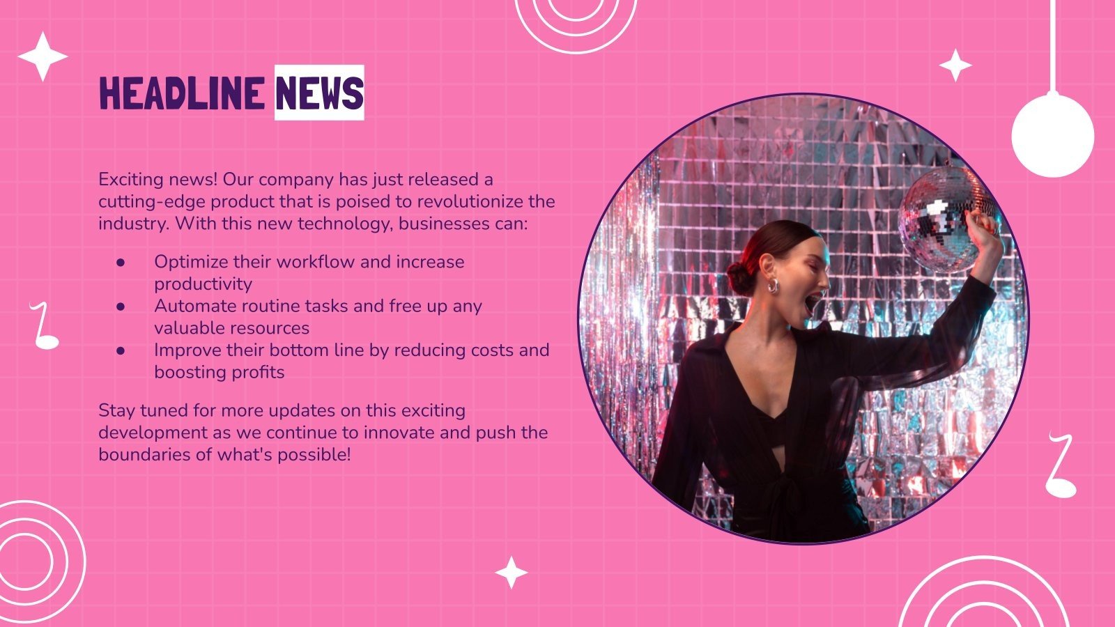 Disco Ball Decor Newsletter | Google Slides & PowerPoint