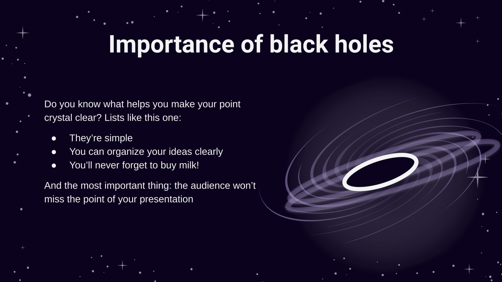 Science Subject for High School: Black Hole | Google Slides
