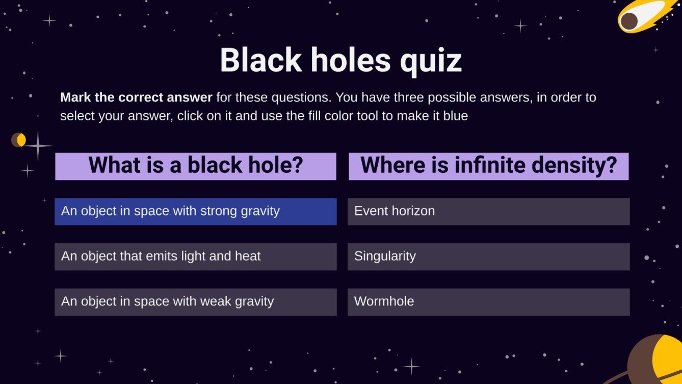 Science Subject for High School: Black Hole | Google Slides