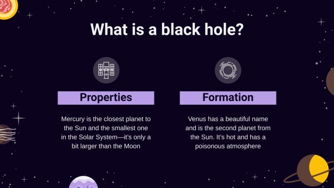 Science Subject for High School: Black Hole | Google Slides