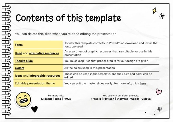 Doodle Smiley Stickers Notebook | Google Slides & PowerPoint
