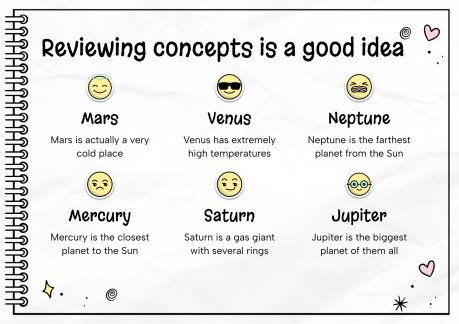 Cuaderno con pegatinas de smileys | Google Slides y PPT