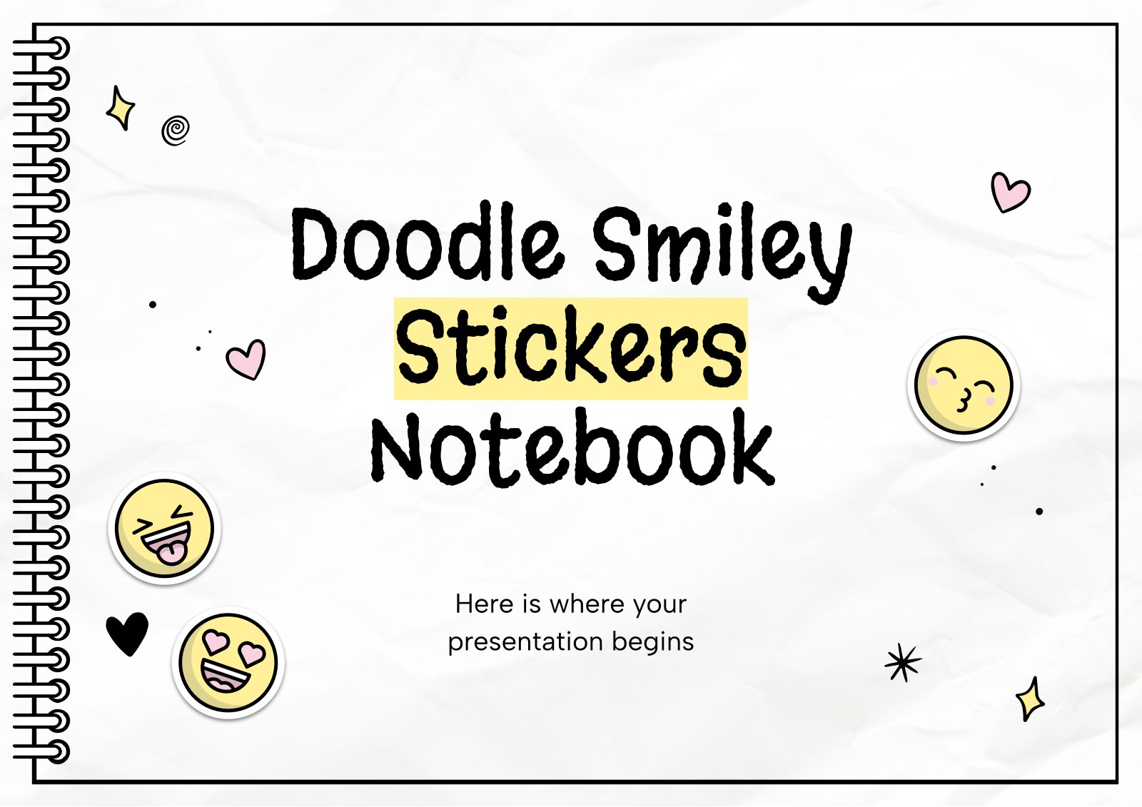 Doodle Smiley Stickers Notebook | Google Slides & PowerPoint